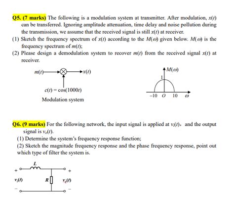 Solved Q5 The Following Is A Modulation System At