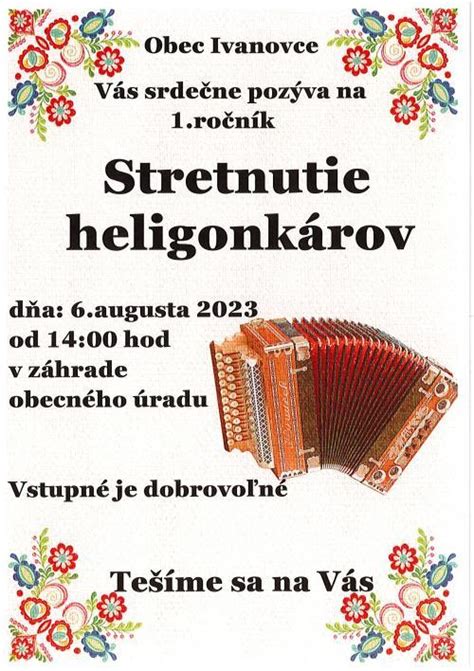 Stretnutie Heligonkárov 2023 Ivanovce 1 Ročník Ivanovce