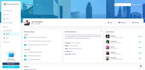 argon mui template open source react design