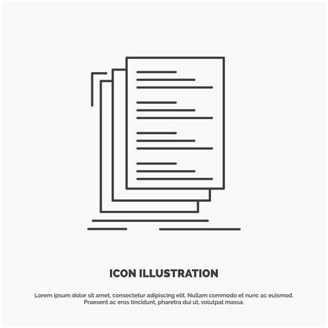 Code Kodierung Kompilieren Dateien Listensymbol Linienvektor Graues Symbol Für Ui Und Ux