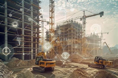 Premium Photo A Smart Construction Site Equipped With Iot Sensors For Monitoring Equipment