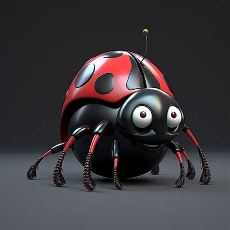 Premium Ai Image Cartoon Ladybug 3d