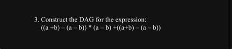 Solved 3 Construct The Dag For The Expression