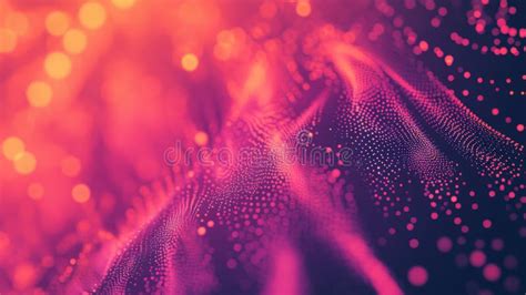 Abstract Digital Network Layout With Patterned Data Flow In Vibrant Colors And Bokeh Effects