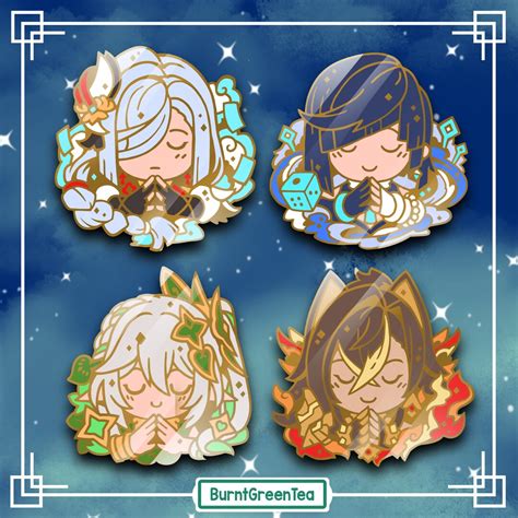 Pact Genshin Impact Enamel Pins Featuring Etsy
