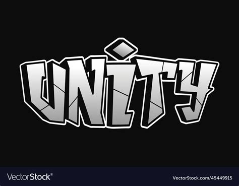 Unity Word Graffiti Style Letters Hand Drawn Vector Image