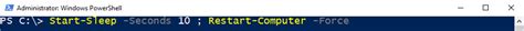 powershell using restart computer to restart your computer and remote