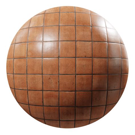 Square Terracotta Matte Tile Texture Faded Orange Poliigon