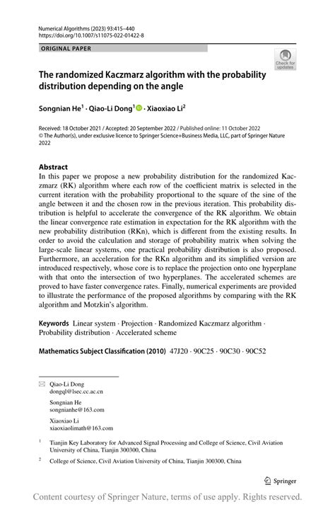 The Randomized Kaczmarz Algorithm With The Probability Distribution Depending On The Angle