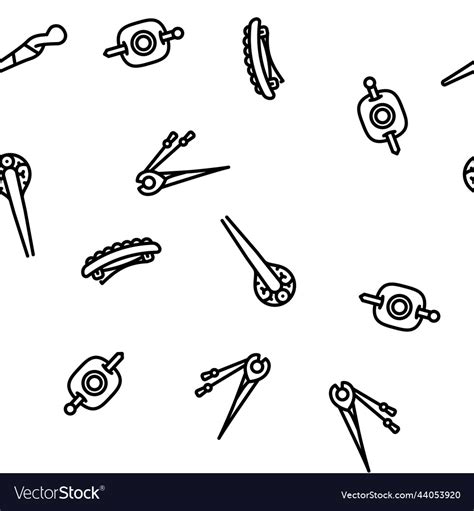 Hair Pin Decorative Accessory Seamless Royalty Free Vector