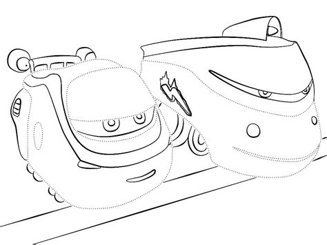 Раскраска Паровозик Тишка распечатать бесплатно