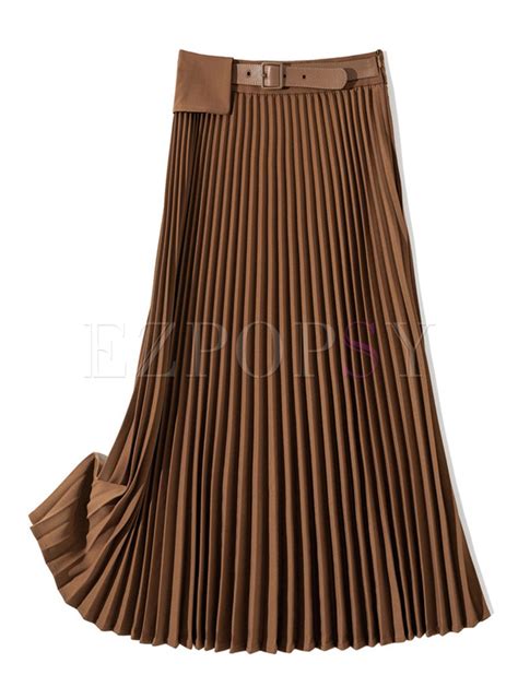 Skirts Skirts Womens High Waist Pleated Long Skirts