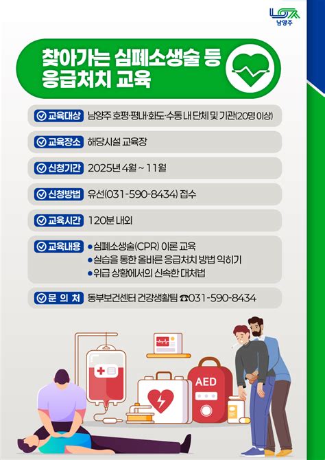 찾아가는 심폐소생술 등 응급처치 교육 경기도 남양주시 웰로