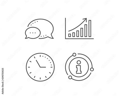 Graph Line Icon Chat Bubble Info Sign Elements Column Chart Sign