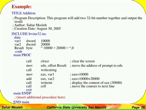 Ppt Introduction To Assembly Language Data Definition Reserve Words Labels Instruction