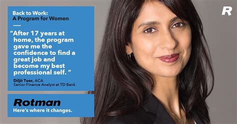 I Cant Overstate How Fantastic This Rotman Program Is It Helped Me Return To Work In A