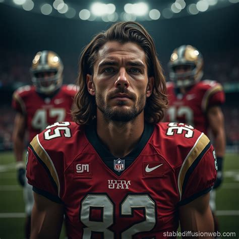Gridiron Football Player Stadium Photo Poster Stable Diffusion Online