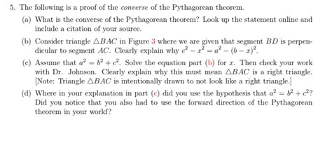 Solved The Following Is A Proof Of The Converse Of The Chegg