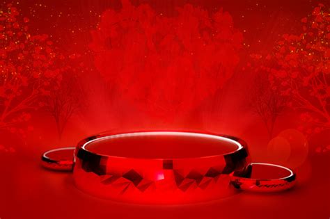 빨간색 배경에 빨간색 제품 연단을 렌더링하는 사실적인 3d 제품 데모를 위한 빨간색 제품 단계 프리젠테이션 광고 배너 포스터의 배경 0명에 대한 스톡 사진 및 기타 이미지