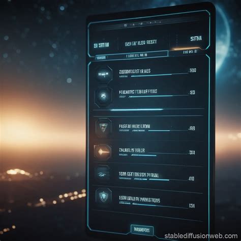Sci Fi Game UI UX Design For Text Menu Screen Stable Diffusion Online