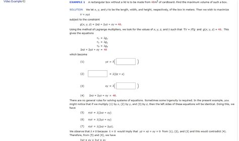 solved video examples example 1 a rectangular box without a