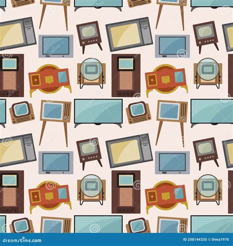Television History Evolution Stock Vector Illustration Of