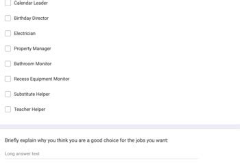 Class Job Application Google Form By Reagan Yoakem TPT