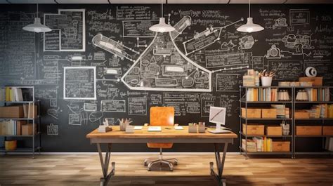 Premium Ai Image Contemporary Office Setting With Business Tasks Ai Generated