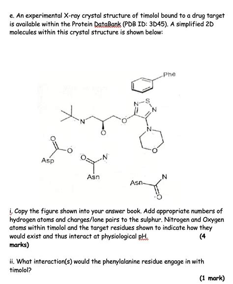 E An Experimental X Ray Crystal Structure Of Timolol