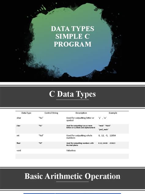 Data Types Simple C Program Pdf Computer Programming Computer Science