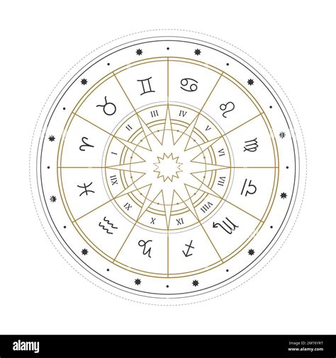 Rueda De Astrología Con Signos Del Zodiaco Misterio Y Esotérico