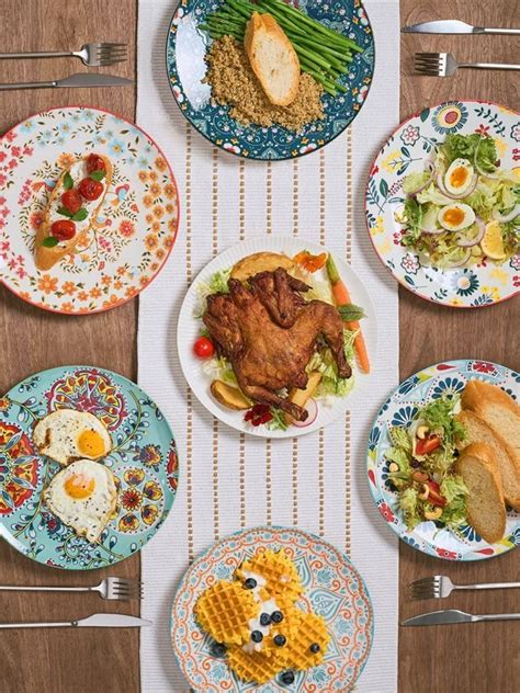 Getstar 105” Ceramic Dinner Plates With Underglaze Assorted Patterns