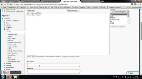 Salesforce Demo Cross Object Formulas Adding Lead Owner Email To Lead Record Youtube