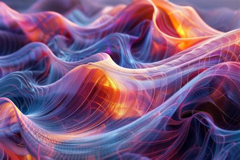 3d Abstract Pulsations Flowing Waves Dynamic Energy Vibrant Hues Layered Structures Translucent