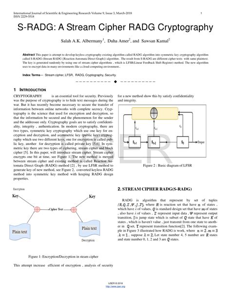 Pdf S Radg A Stream Cipher Radg Cryptography
