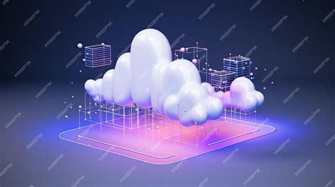 Premium Photo Digital 3d Cloud Data Science Concept