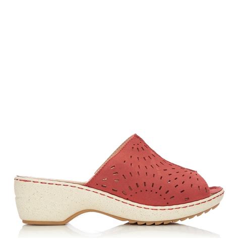 C Capstan Red Nubuck Sandals From Moda In Pelle Uk