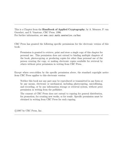 Handbook Of Applied Cryptography