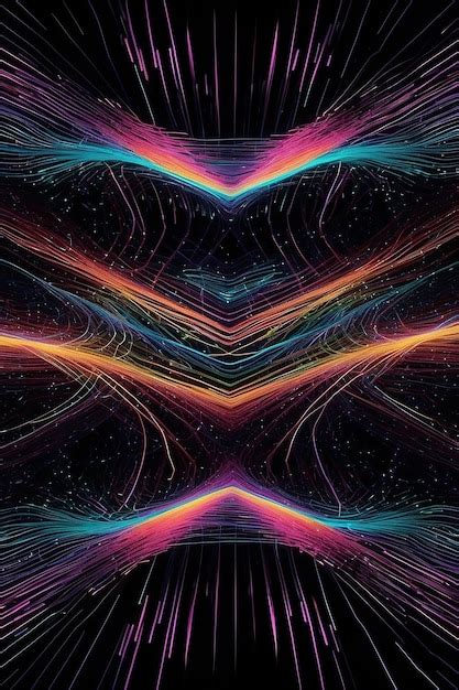 Premium Photo Glowing Colourful Interference Lines And Lights On