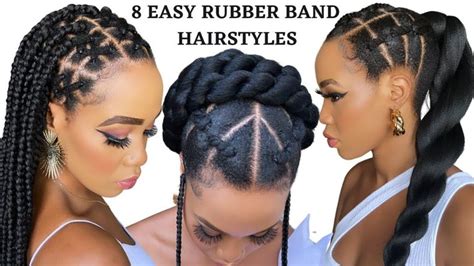 🔥8 Quick And Easy Rubber Band Hairstyles On Natural Hair Tutorials