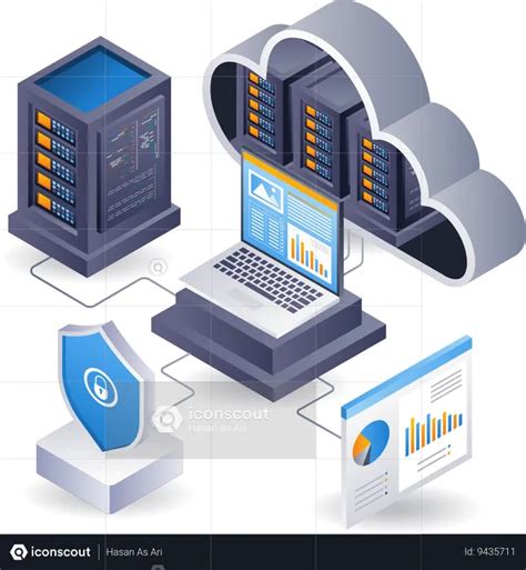 Cloud Server Computer Data Analyst Illustration Free Download Design