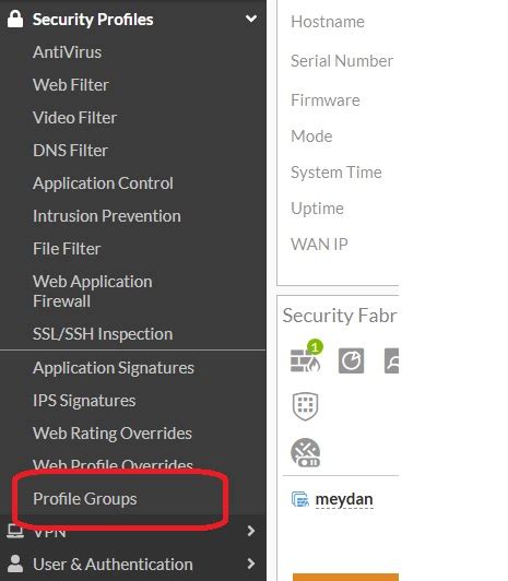 Fortigate Firewall Security Profiles Altında Profile Groups Oluşturma