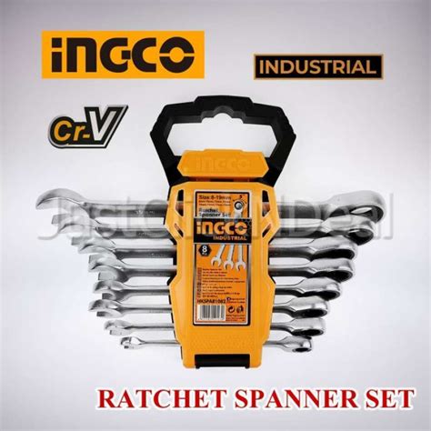 Promo Ingco Ratchet Spanner Set 8 19mm 8 Pcs Kunci Ring Pas Rachet Kombinasi Diskon 1 Di Seller