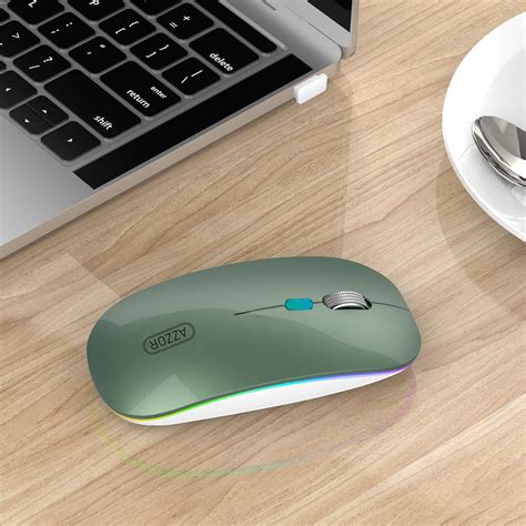 Uiosmuph Wireless Mouse Led Rechargeable Silent Computer Mouse With Usb