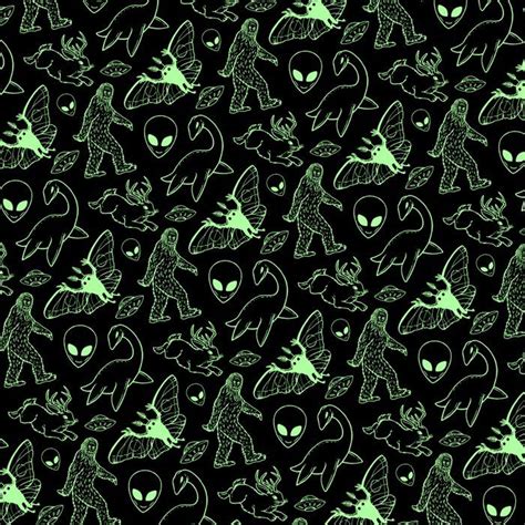 Cryptid Pattern Green Lines Leggings By Diane Leonard Medium