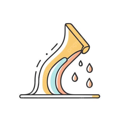 무지개 붓는 액체 아이콘 벡터 일러스트 레이 션 흰색 배경에 물 주둥이를 묘사한 직계 아이콘 플랫 아이콘 및 드리블에 의한 벡터 일러스트 비핸스 Hd Png 일러스트