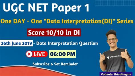 UGC NET Paper 1 June 2019 Data Interpretation Vodnala Shivalingam YouTube