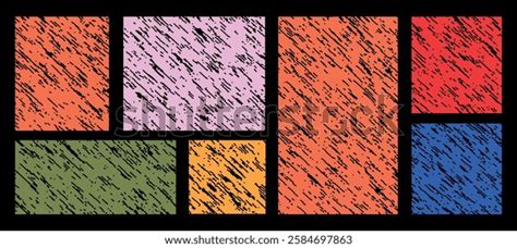 Set Abstract Rectangle Basic Shapes Drawn Stock Vector Royalty Free