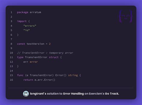 Longtranfs Solution For Error Handling In Go On Exercism
