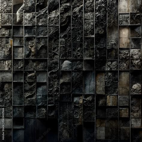 Seamless 2d Limestone Texture Rectangular Grid Cladding Giger Inspired